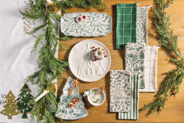 Christmas Green Toile Tray – The Yellow Acres